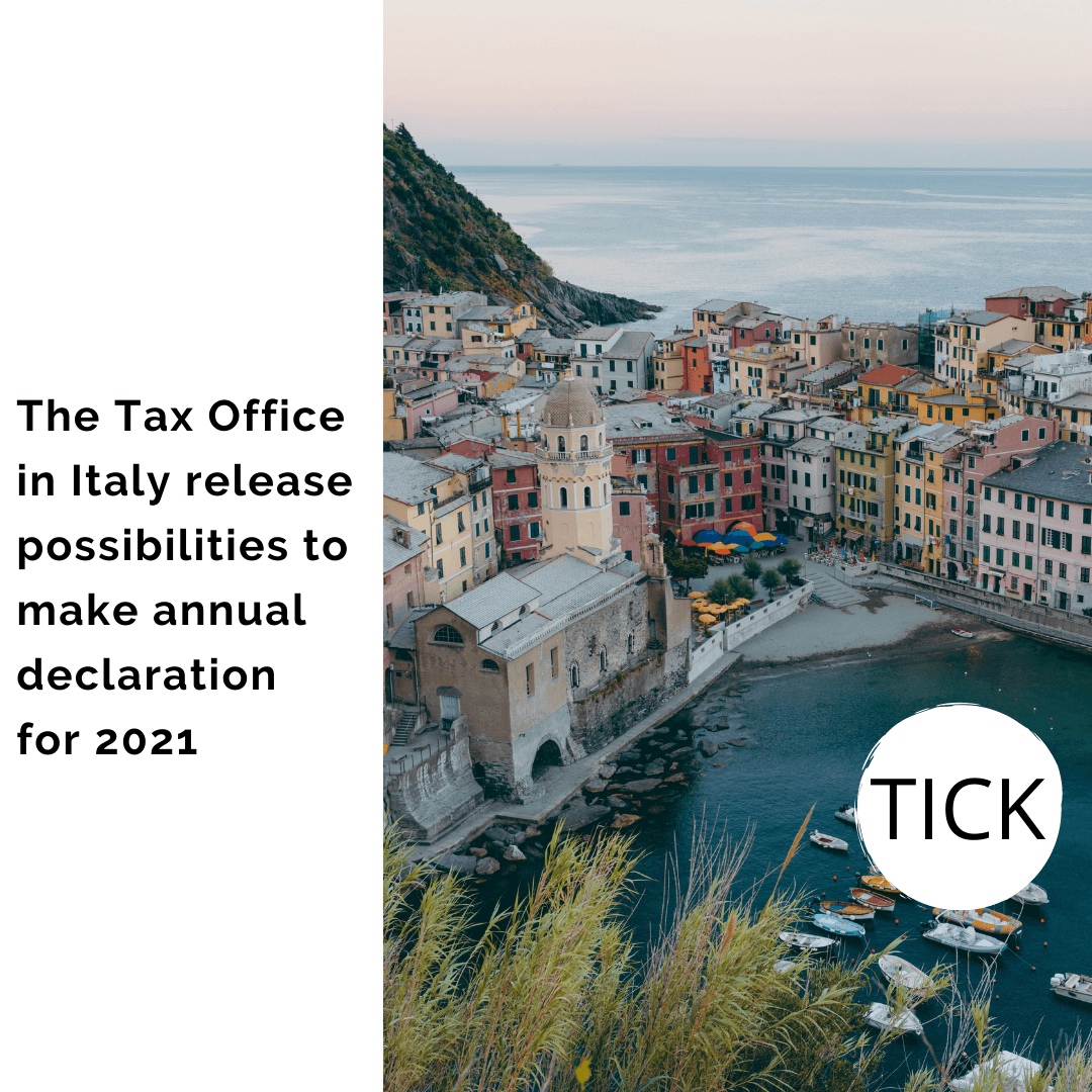The Tax Office in Italy made it possible to settle VAT for 2021